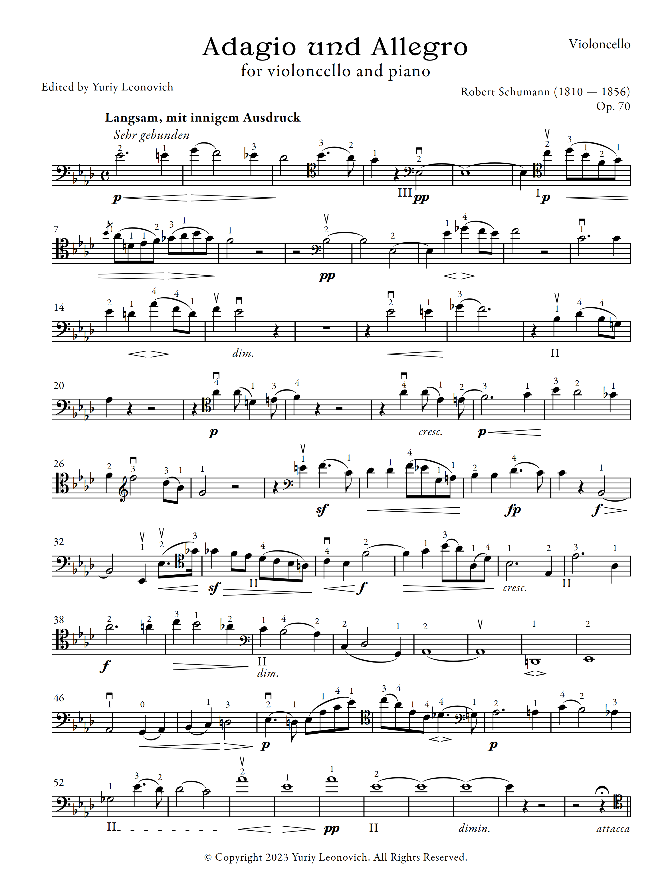 Schumann - Adagio and Allegro, Op. 70 (Performance Edition) - Yuriy ...