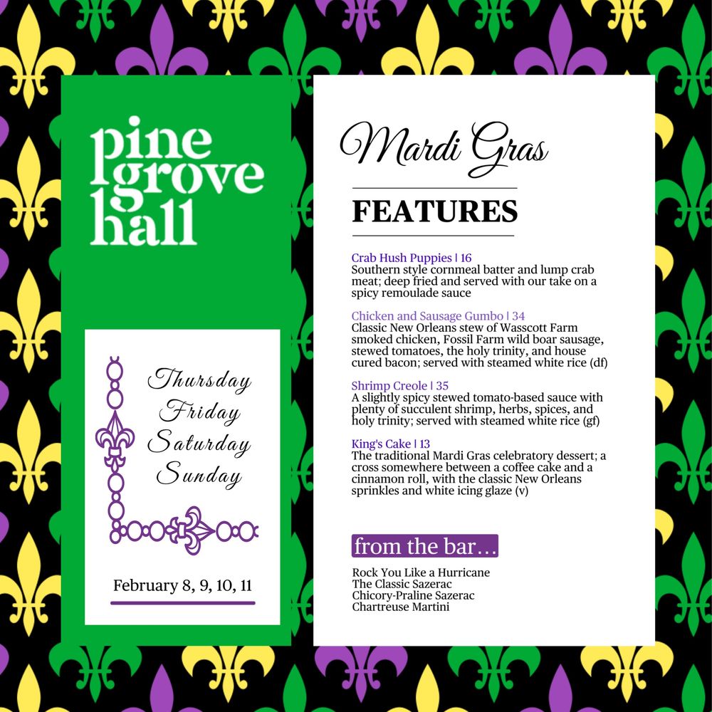 Pine Grove Hall - DINNER