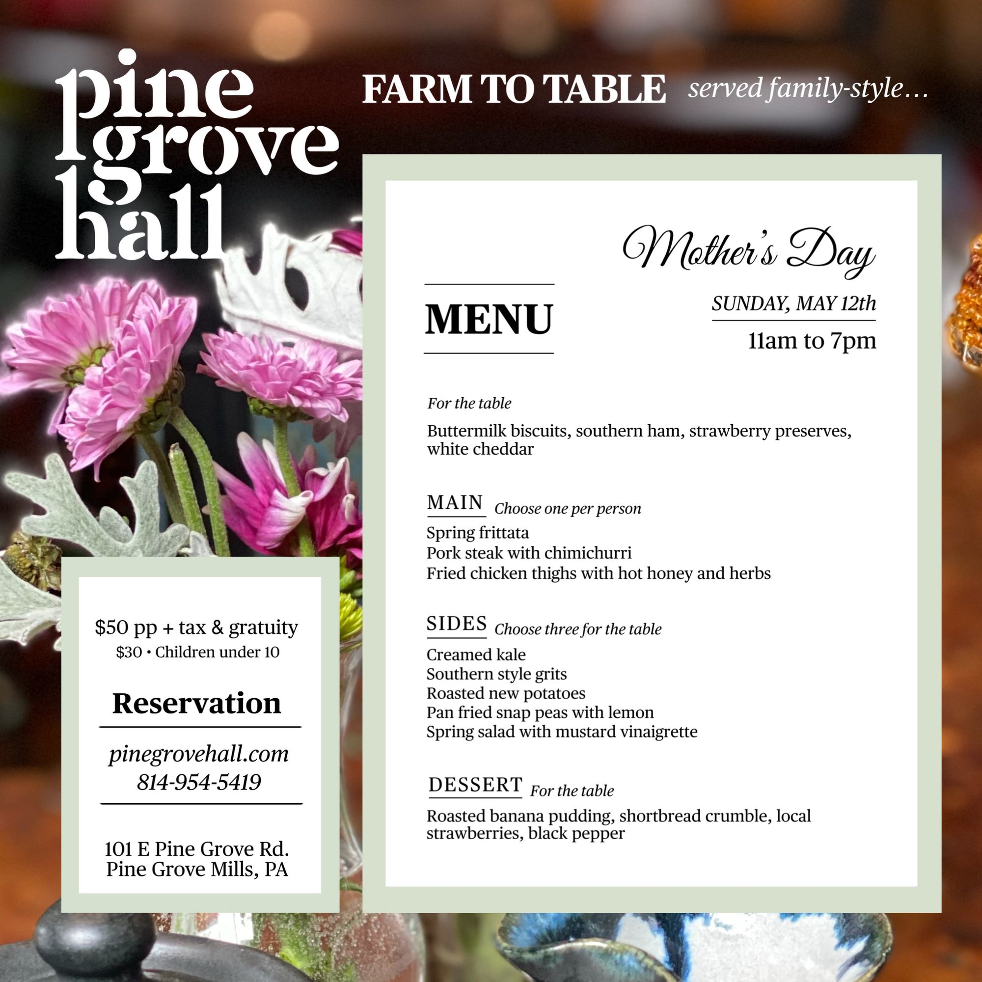 Pine Grove Hall - BRUNCH