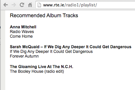 New Album Makes RTÉ Radio 1 Playlist
