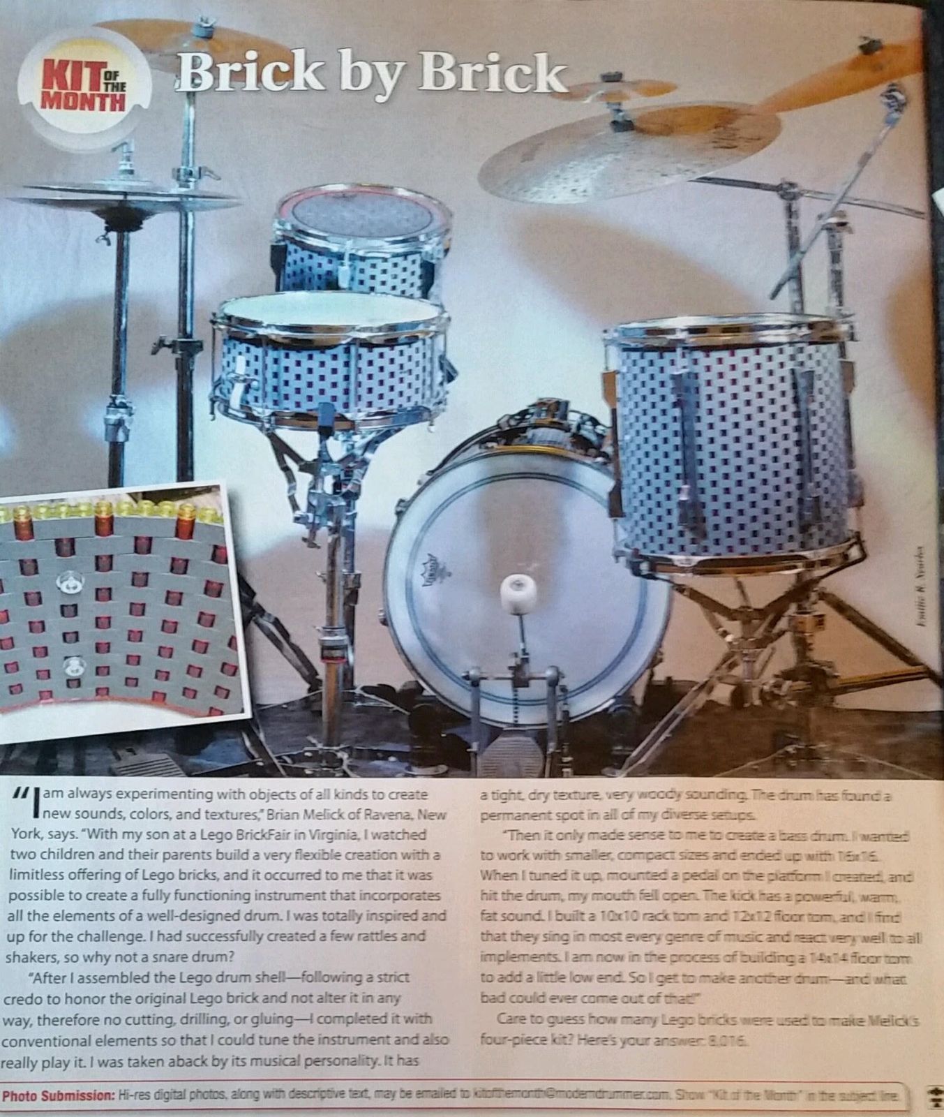 Brian Melick ~ uduboy music - Modern Drummer Magazine Feature