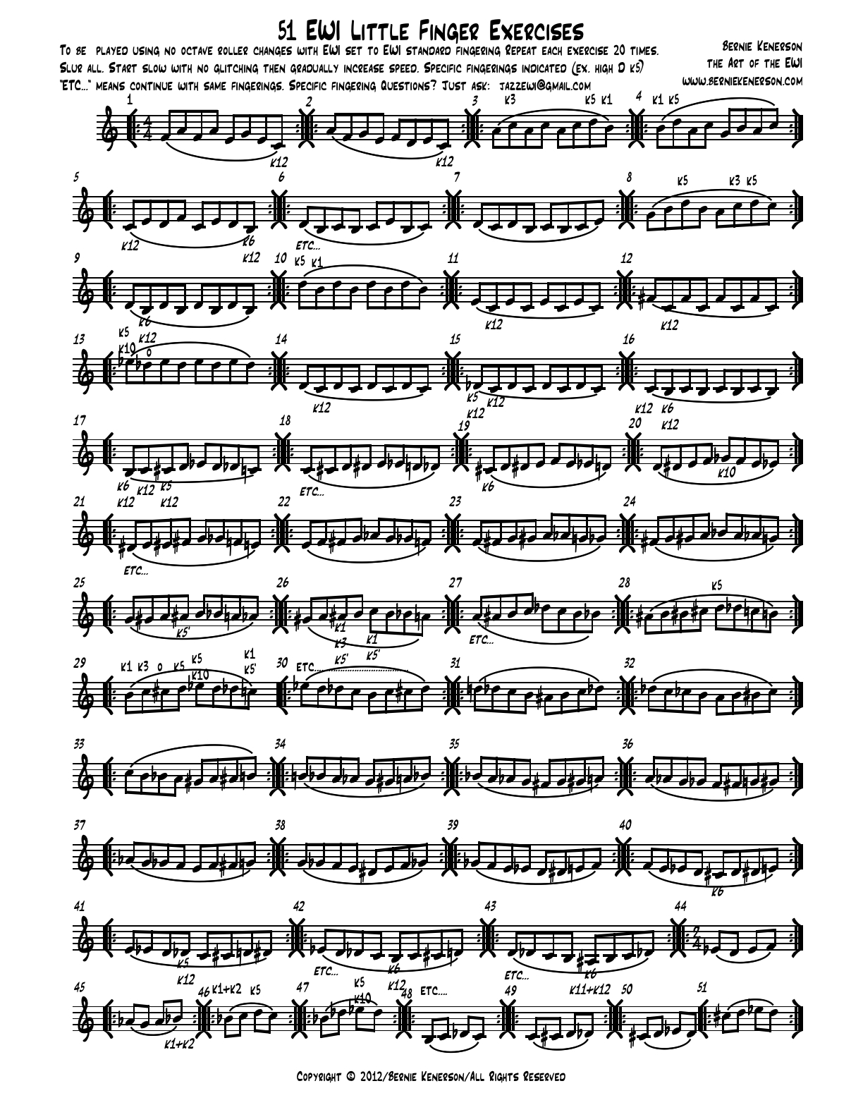 51 EWI Little Finger Exercises (Free Download)