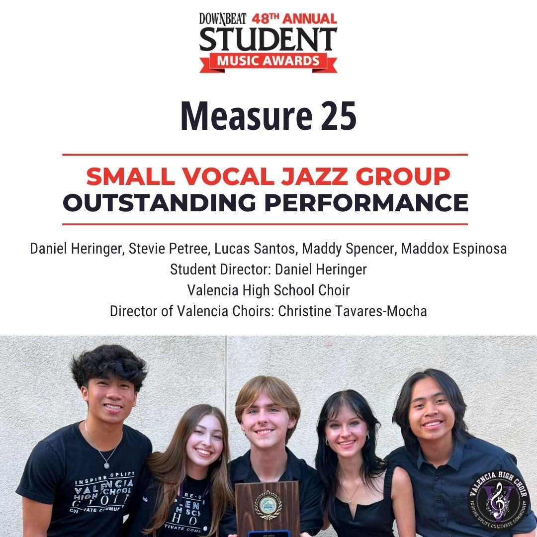Congratulations to our Downbeat Student Music Award Winners!