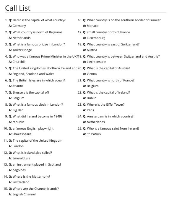 Audio Memory-Kathy Troxel (800)365-SING Educational Music/Books - Geography