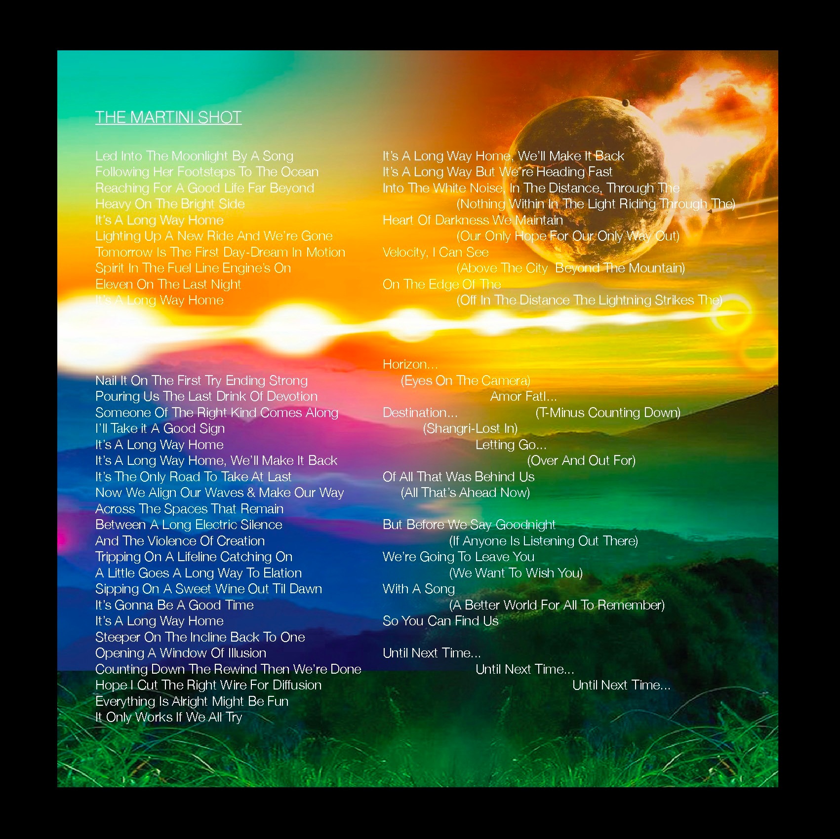 SONG #8: THE MARTINI SHOT