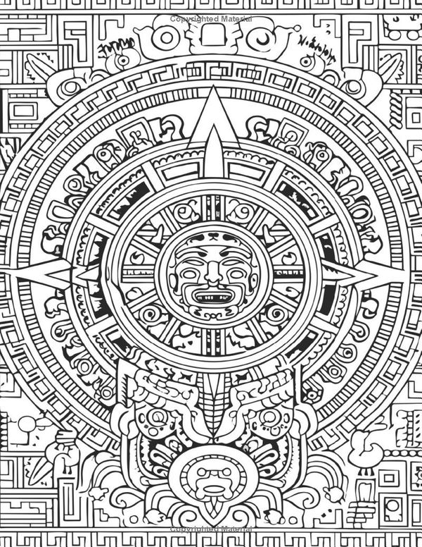 Aztec Mandala Coloring Pages
