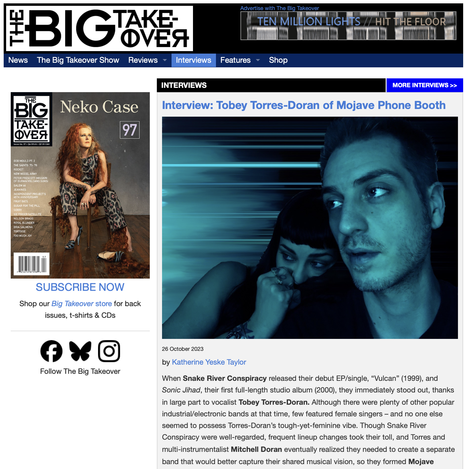 The Big Takeover: "Interview: Tobey Torres-Doran of Mojave Phone Booth"