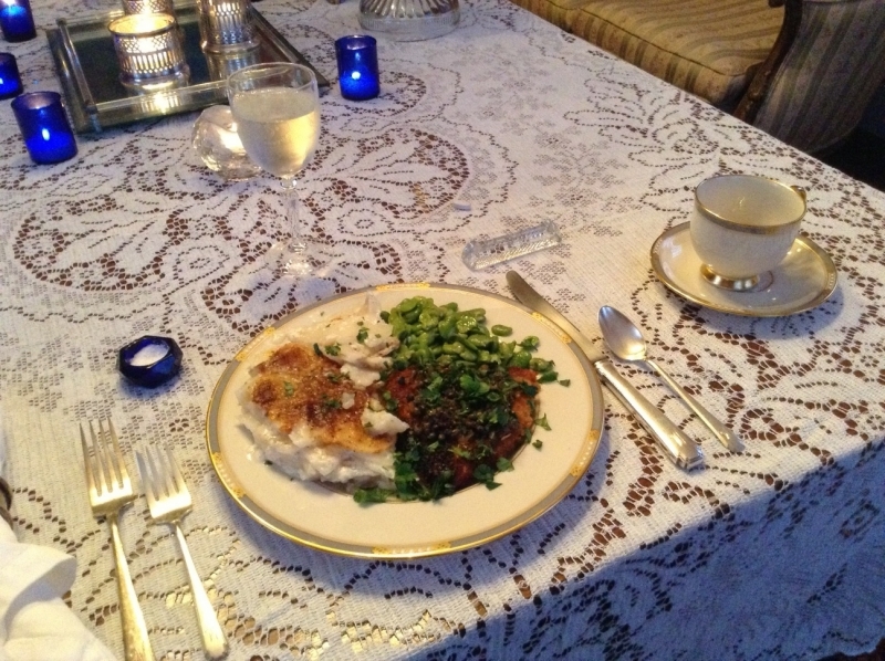 Happy Anniversary!!! (Chicken Schnitzel, Potatoes au Gratin, Fava Beans)