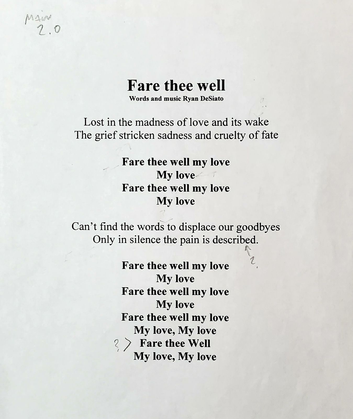 Ryan DeSiato | Lyrics