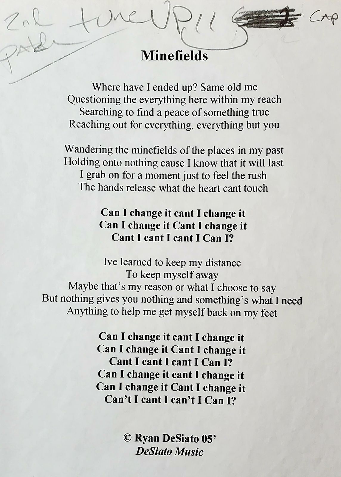 Ryan DeSiato | Lyrics