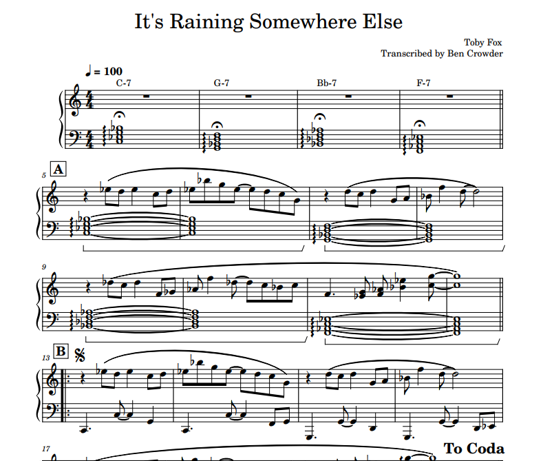 Minecraft: It's Raining Somewhere Else (Piano) - Ben Crowder