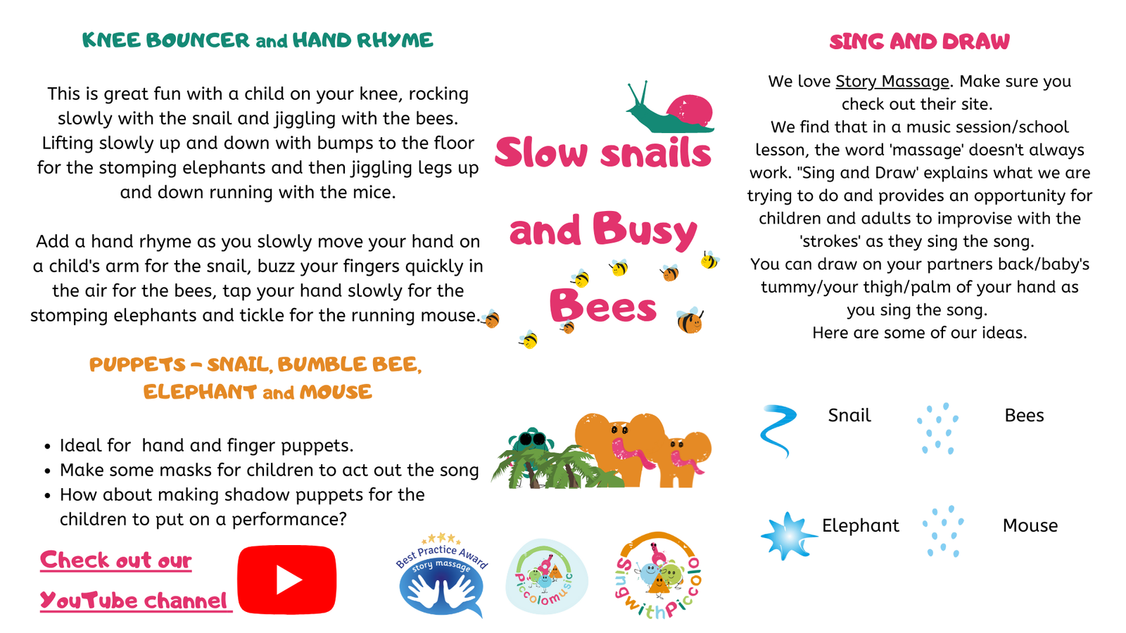 Sing with Piccolo - Slow Snails and Busy Bees - change dynamics and tempo