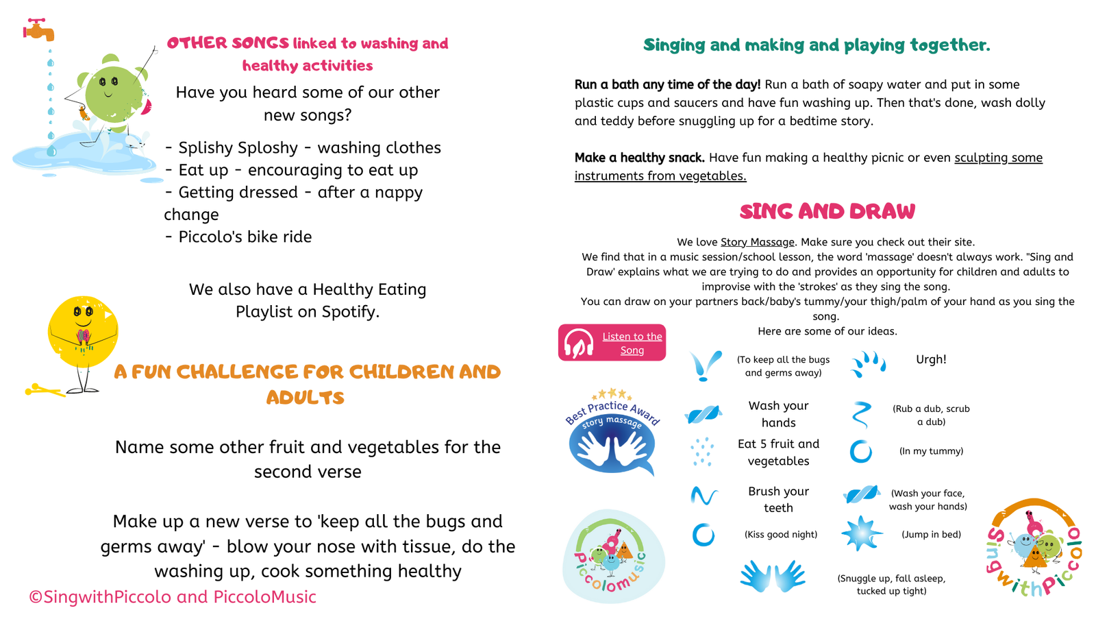 Sing with Piccolo - Wash your Hands and other Routines