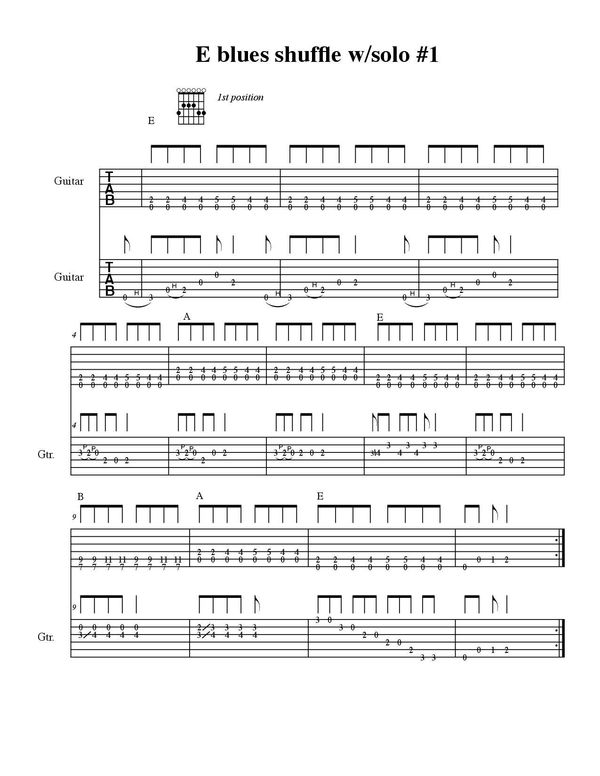 learnacousticblues - 3 solos in E