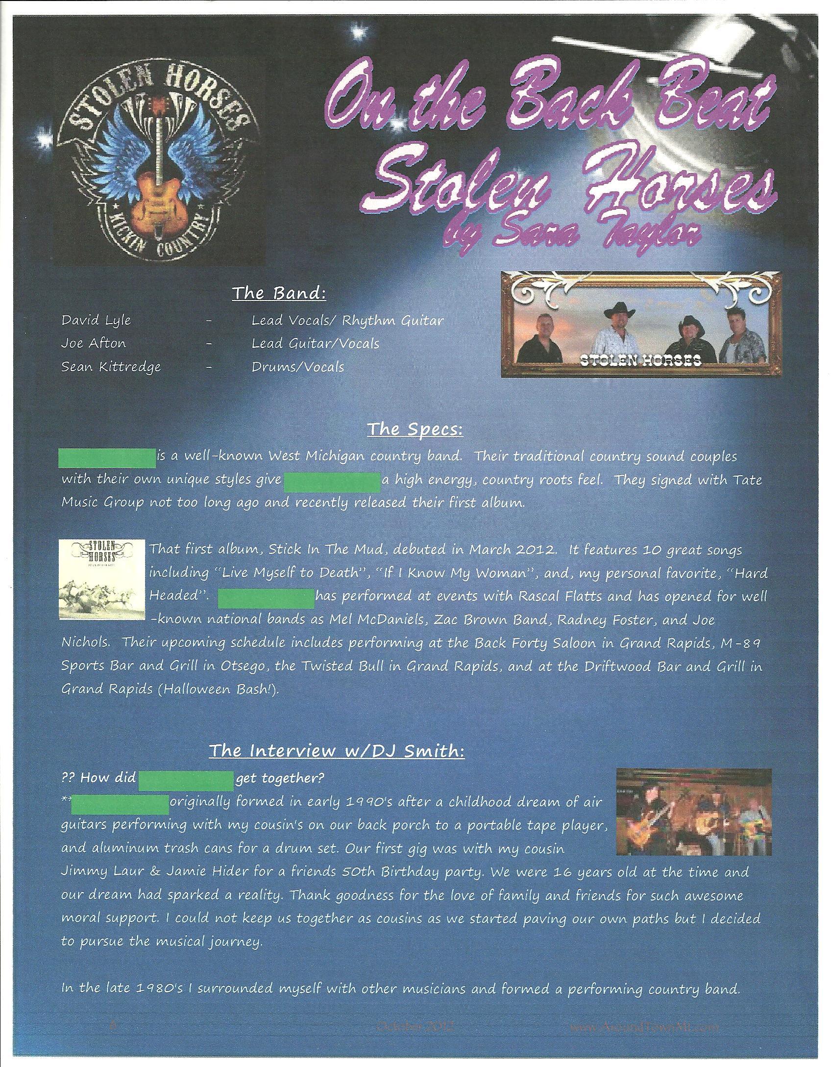 Around Town Magazine article