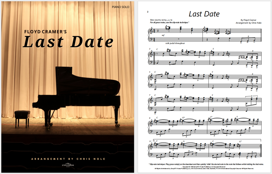 Last Date Sheet Music for Piano, Floyd Cramer, Sheet Music Plus, solo ...