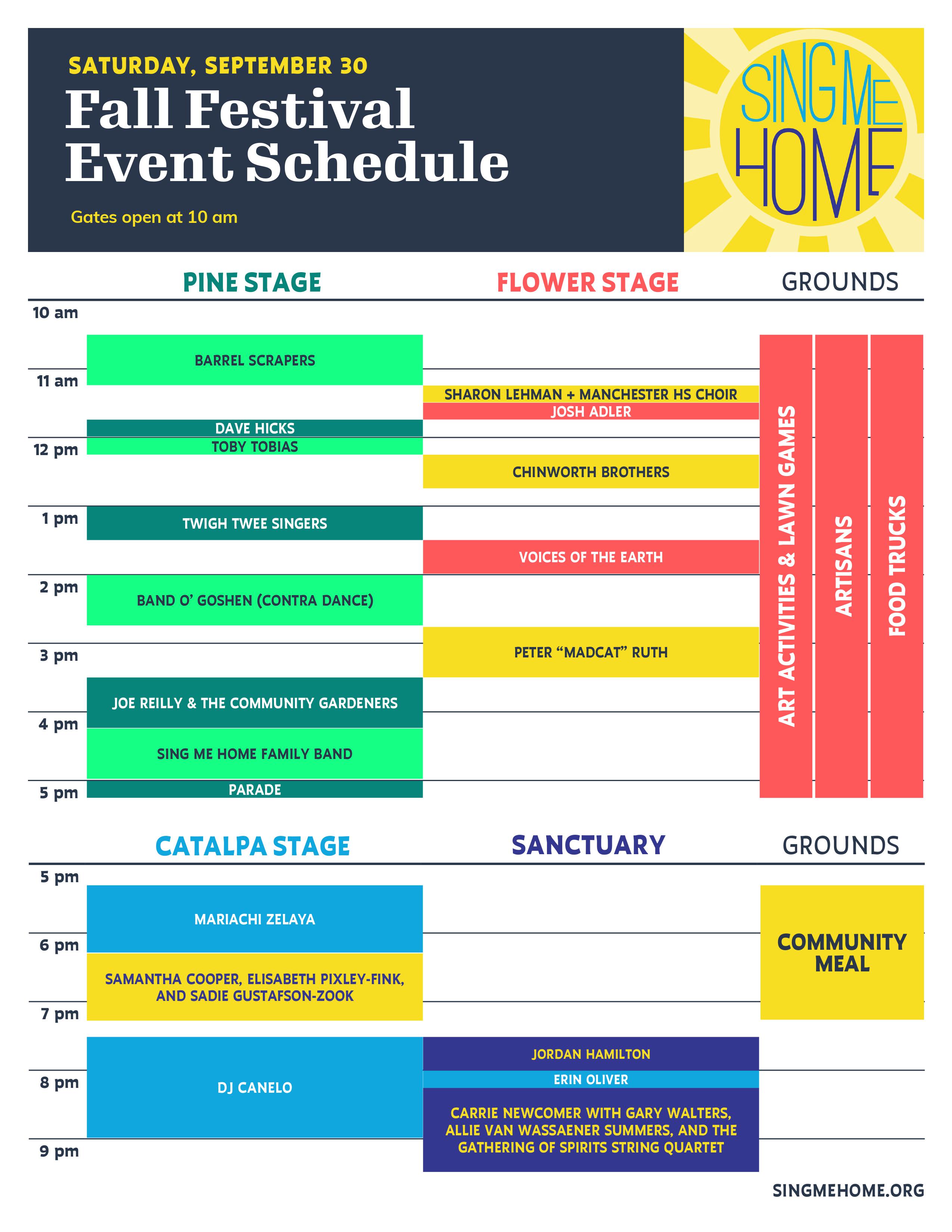 Official Sing Me Home 2023 Schedule Announced!