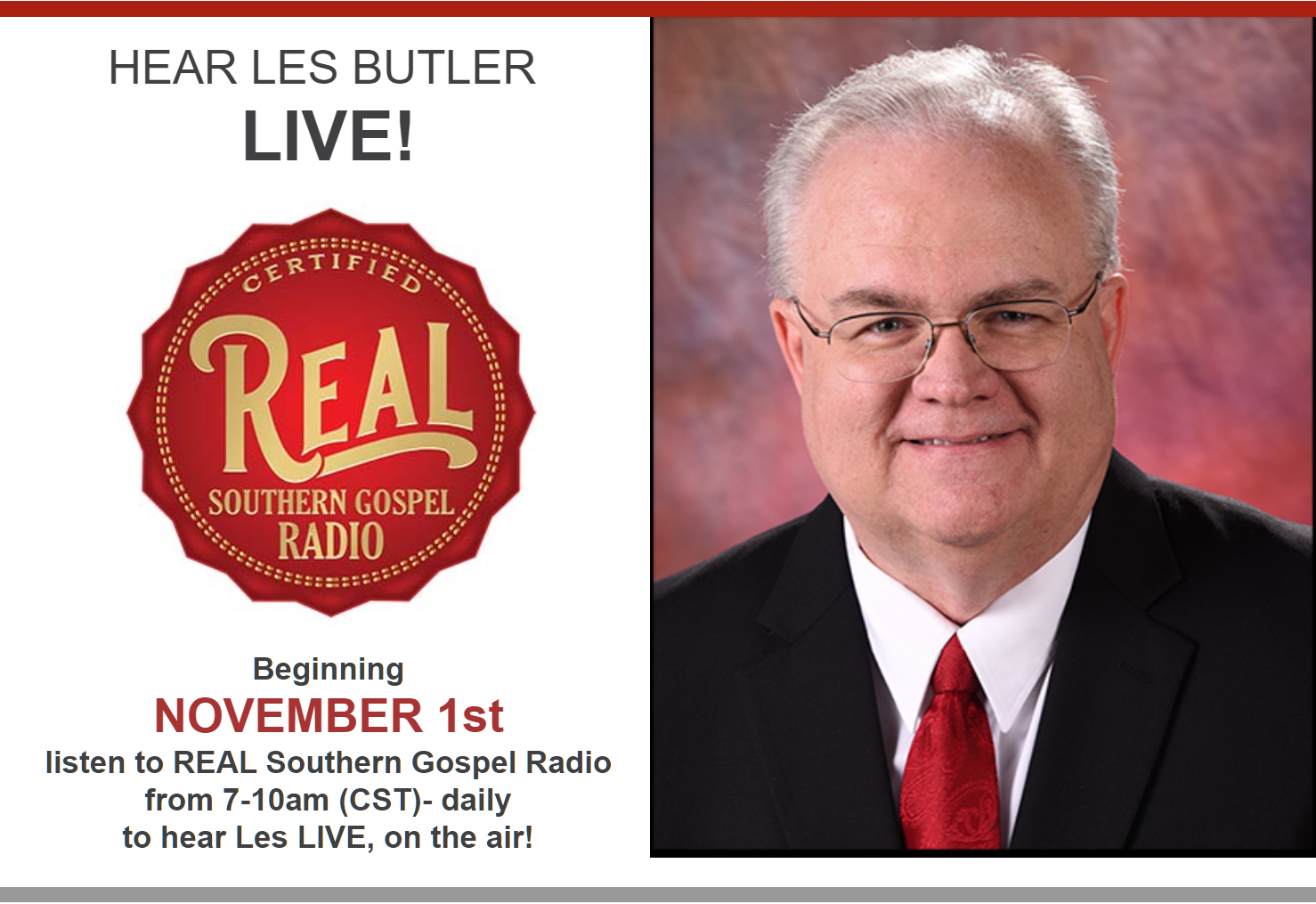 Les Butler LIVE on the REAL Southern Gospel Radio Network! Les Butler LIVE on the REAL Southern Gospel Radio Network!
