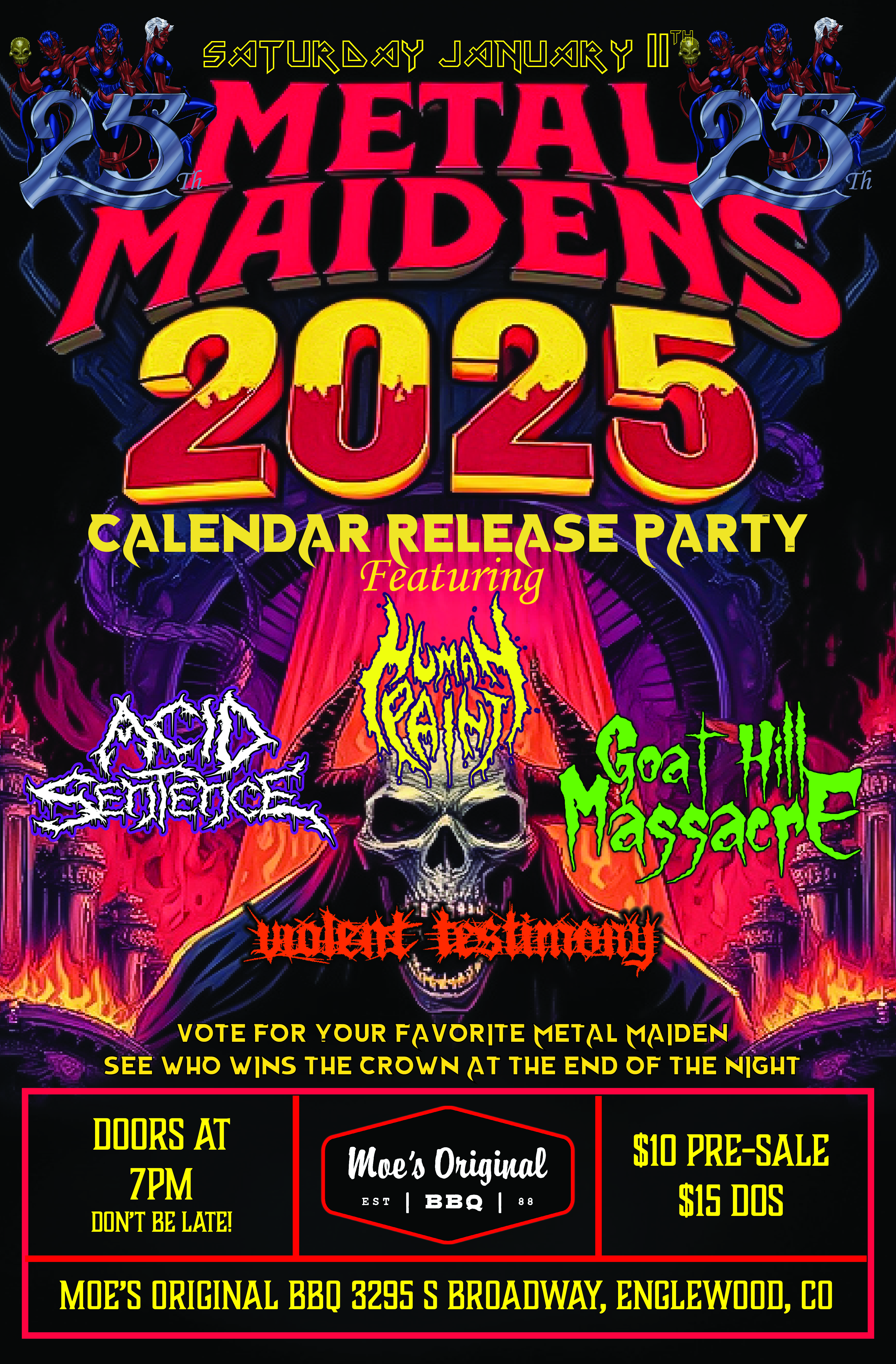 METAL MAIDENS 2025 Calendar Contest, Release & 25-Year Anniversary Party!