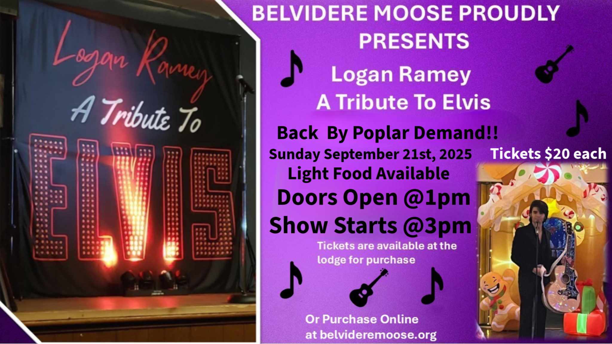A TRIBUTE TO ELVIS by Logan Ramey @ Belvidere Moose Lodge - Sep 21 ...