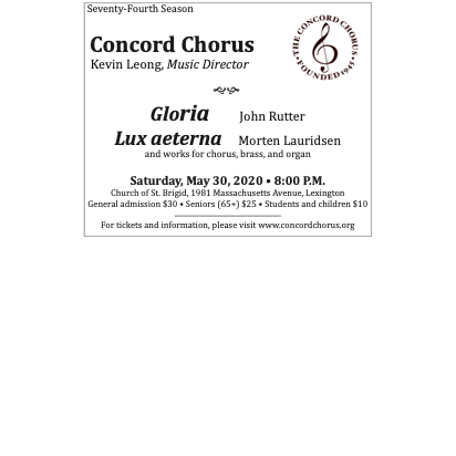 Concord Chorus - Program Ads