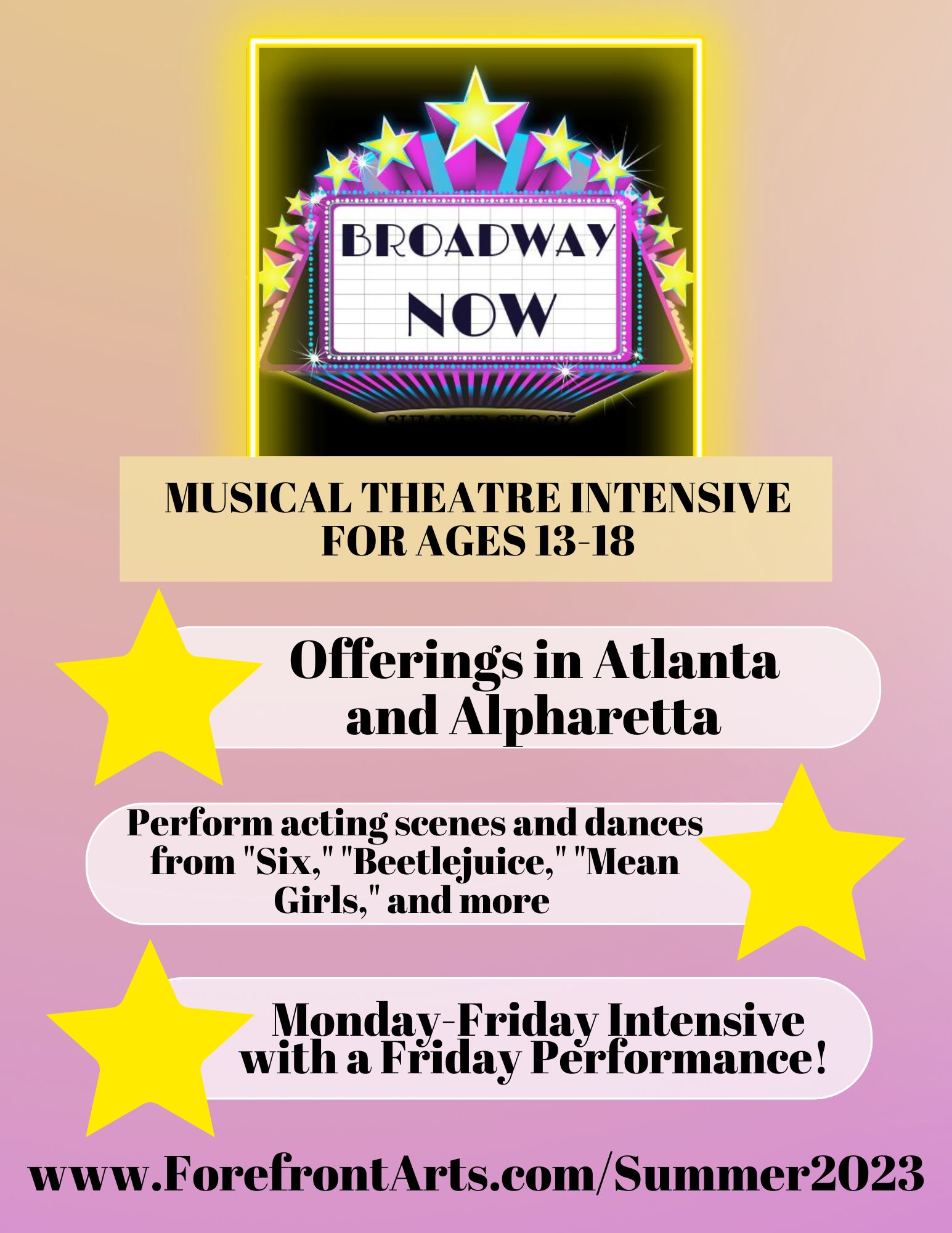 Forefront Arts - 2023CampDescriptions