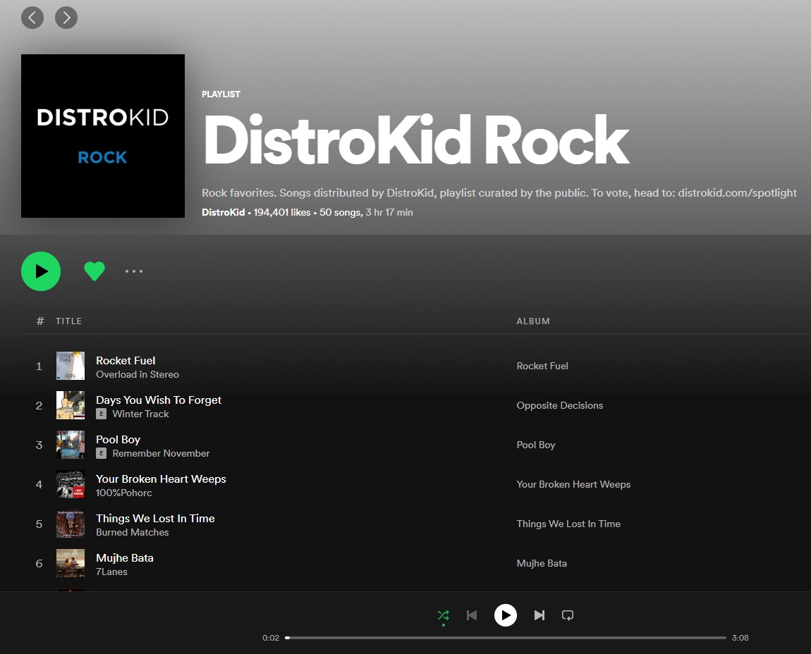 POOL BOY is #3 on DISTROKID ROCK