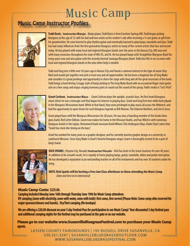 Susanville Bluegrass Festival - Festival Flyers