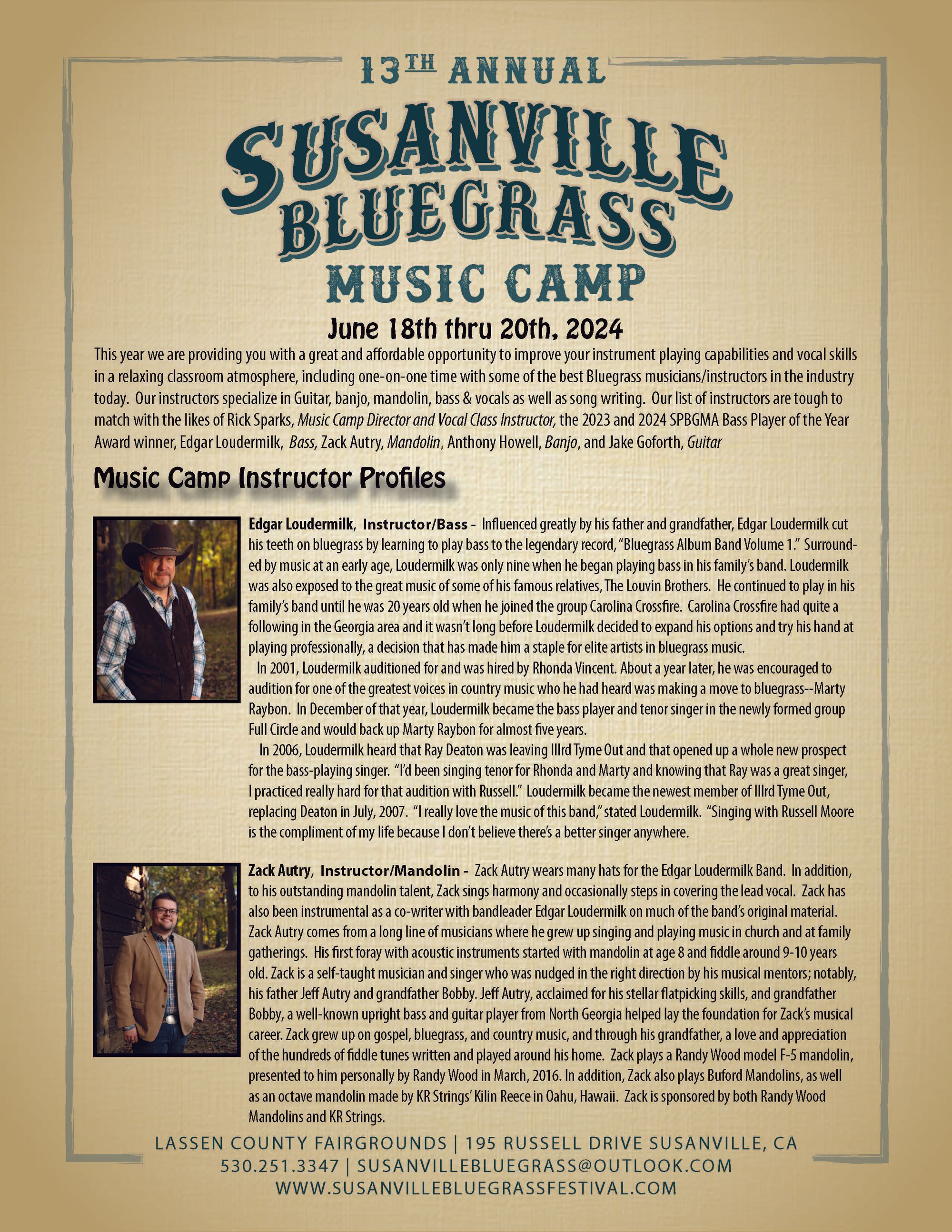 Susanville Bluegrass Festival - Festival Flyers