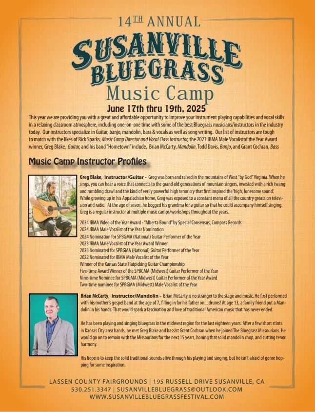 Susanville Bluegrass Festival - Festival Flyers