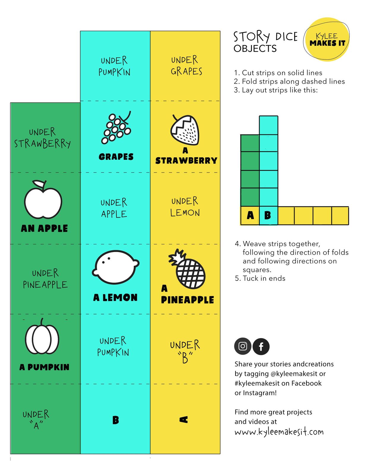 Kylee Makes It - Story Dice