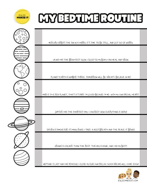 Kylee Makes It - Planet Routine Printable