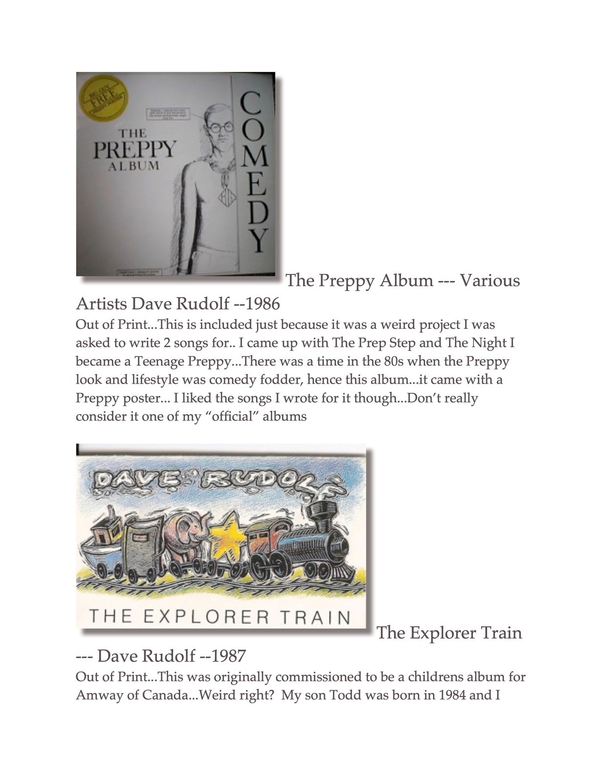 Dave Rudolf - Discography