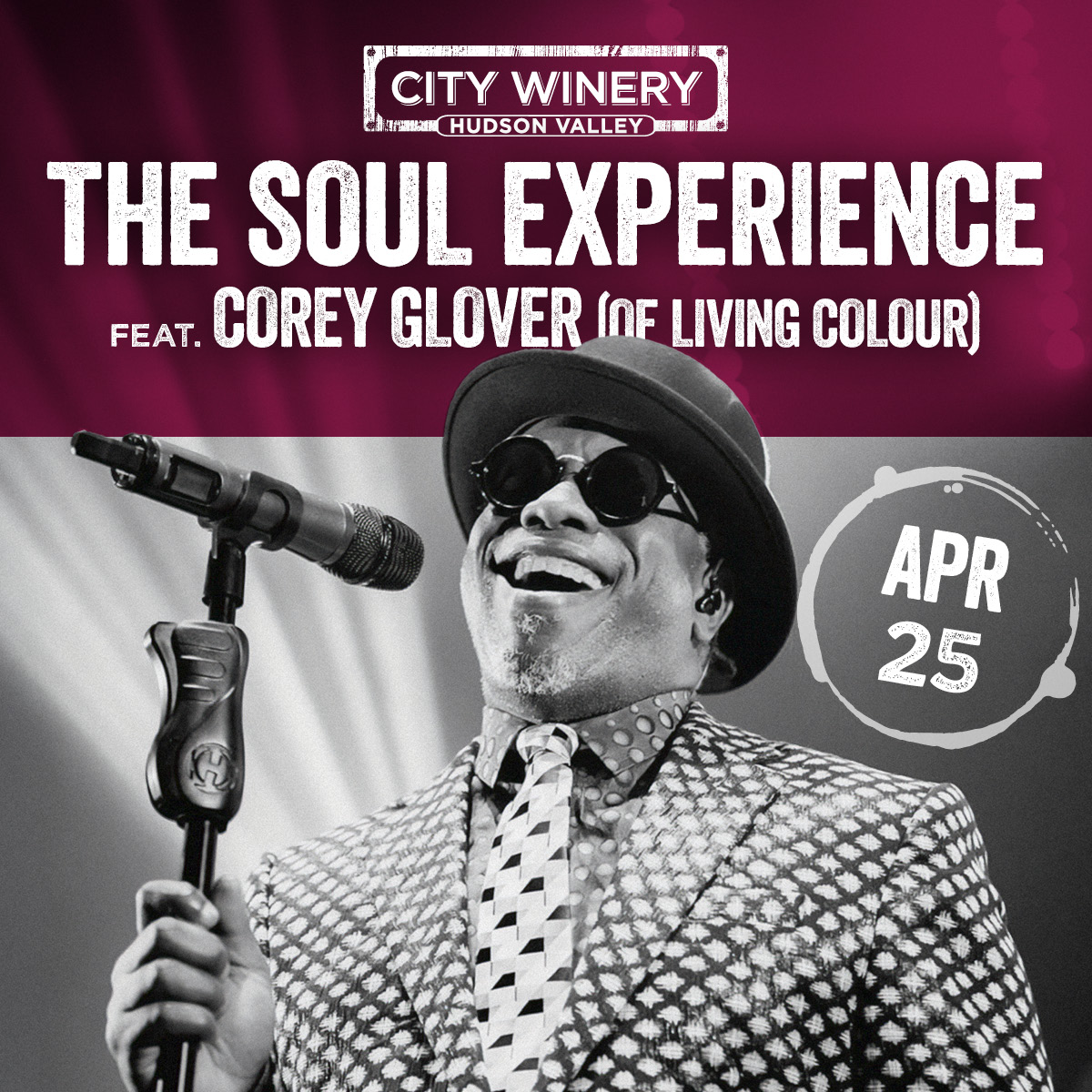 The Soul Experience ft Corey Glover at City Winery Hudson Valley 4/25