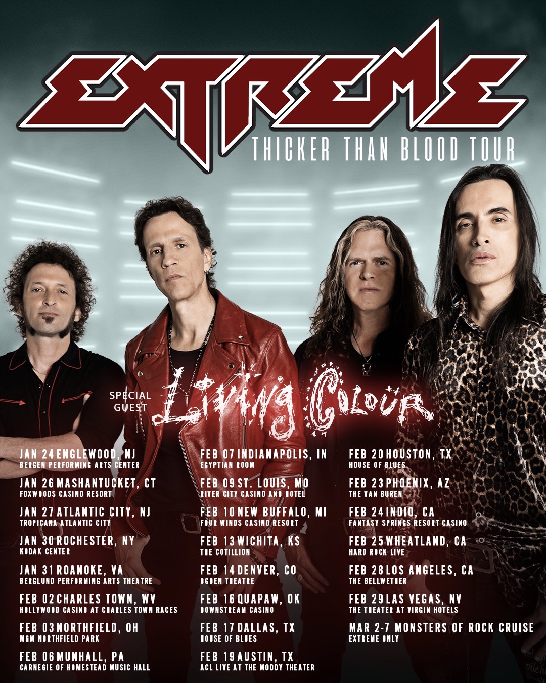 Extreme w/ Living Colour US 2024 Tour!!!