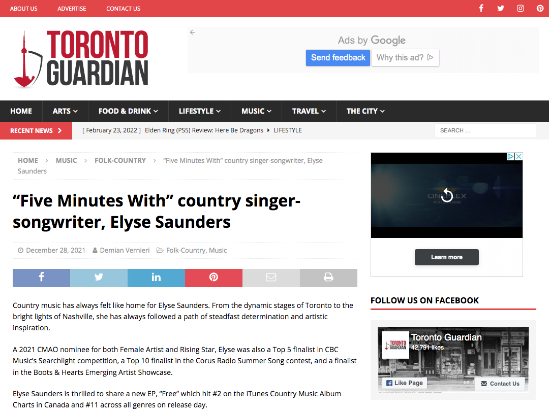 5 Minutes with Country Singer-Songwriter Elyse Saunders!