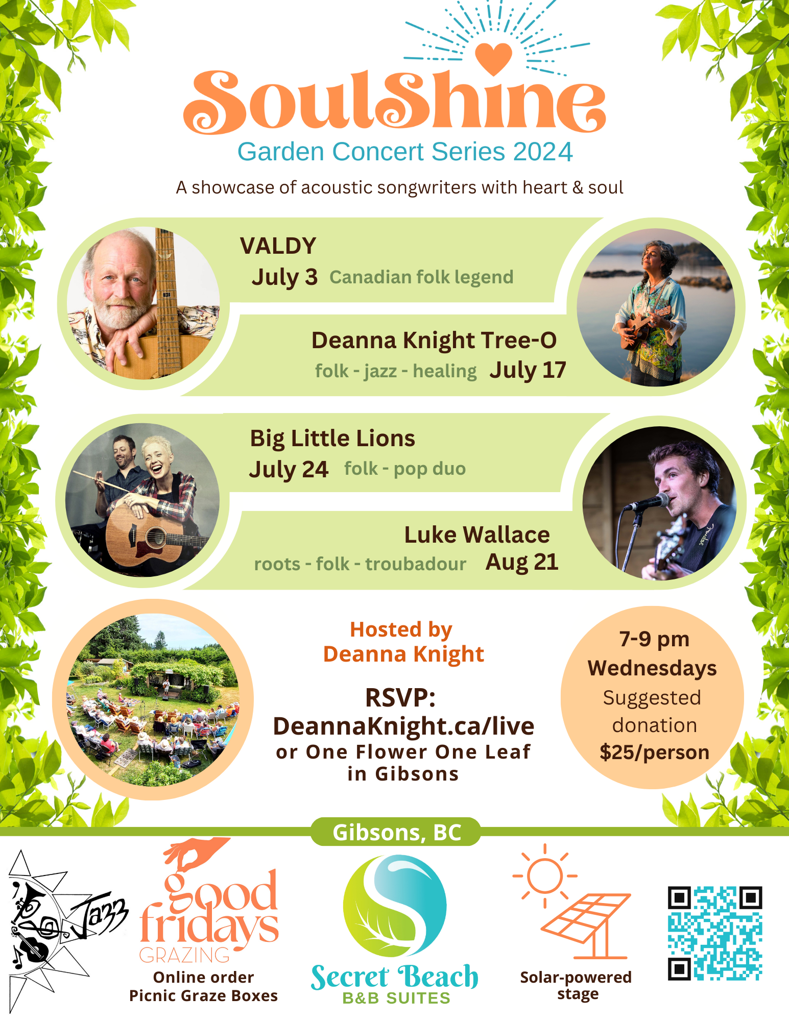 SoulShine Garden Concert Series 2024 Line Up