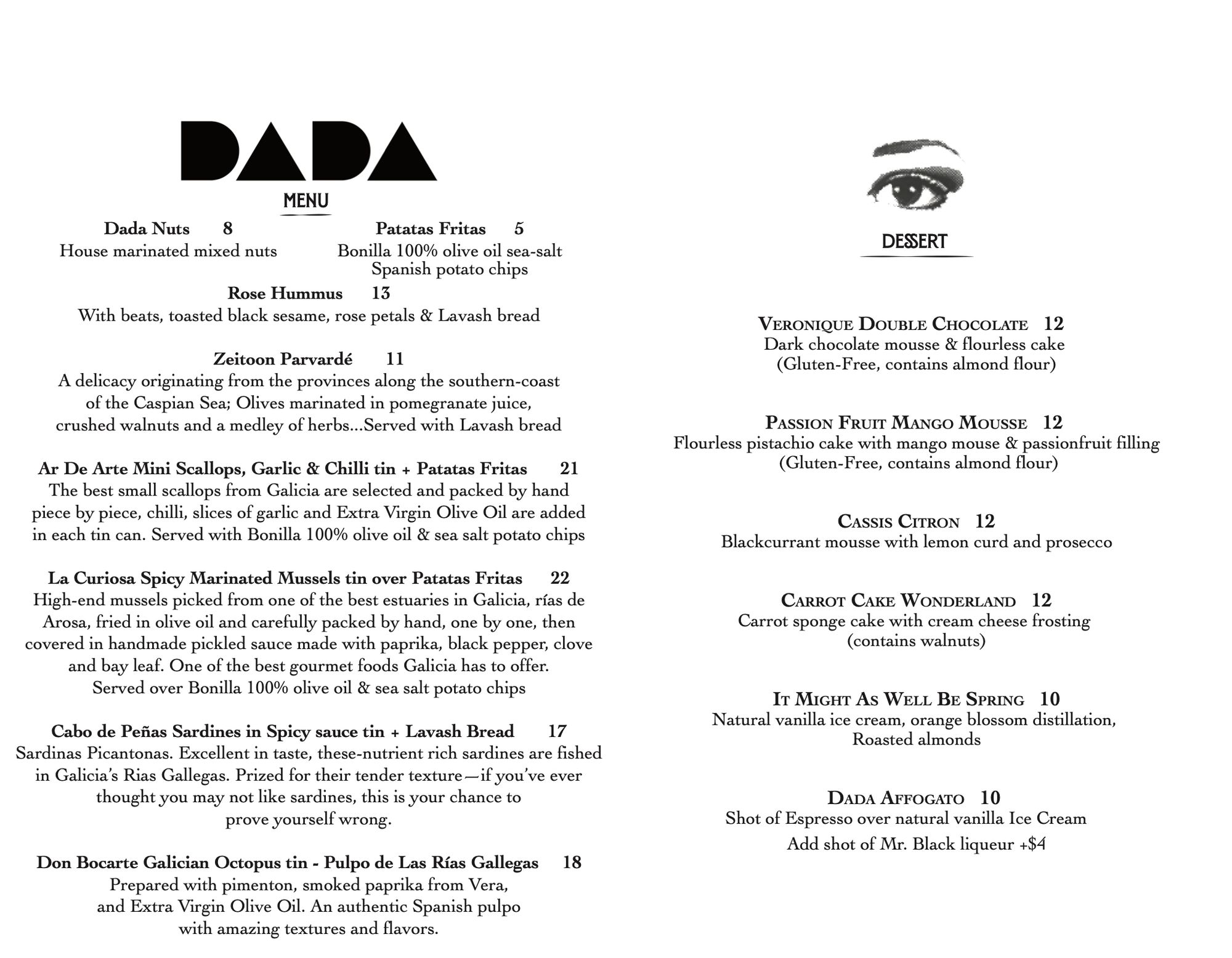 Dada - Menus
