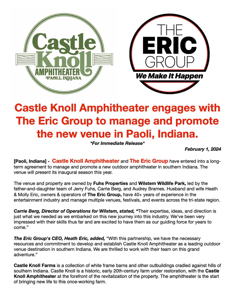 Castle Knoll Amphitheater - About
