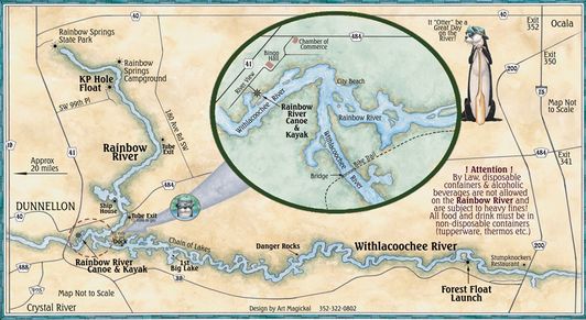 Rainbow River Canoe and Kayak - River Map