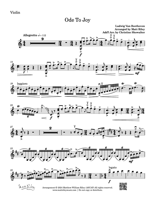Matt Riley - Ode To Joy Violin