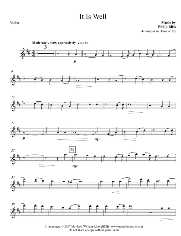 Matt Riley - It Is Well - Violin