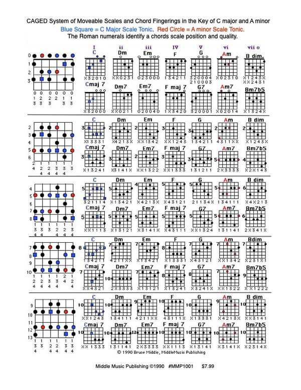 CAGED System of Scale Patterns and Chord Shapes - Bruce Middle