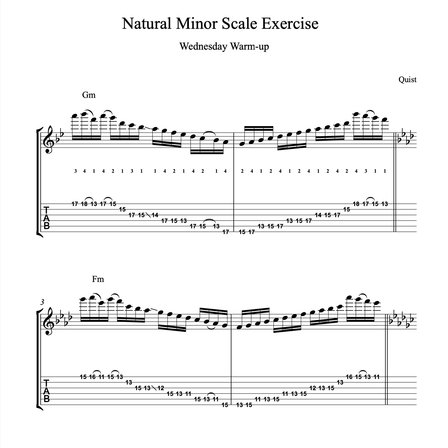 Natural Minor Scale Exercise // Wednesday Warm-up 🔥