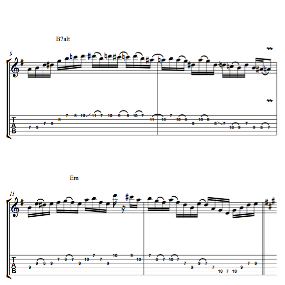 Altered Scale Licks - Jazz Fusion Style