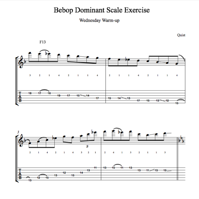 Bebop Dominant Scale Exercise // Wednesday Warm-up 🔥