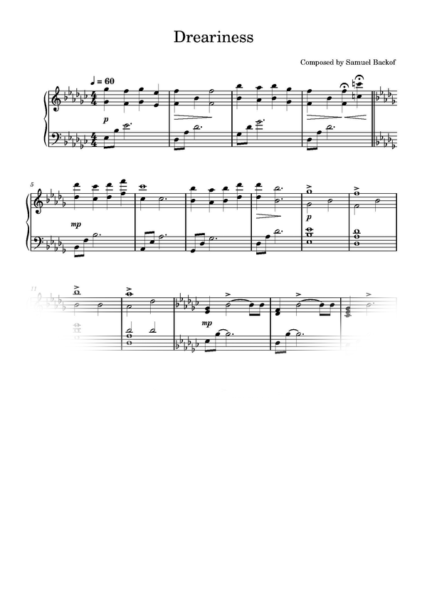 Samuel Backof - Sheet Music