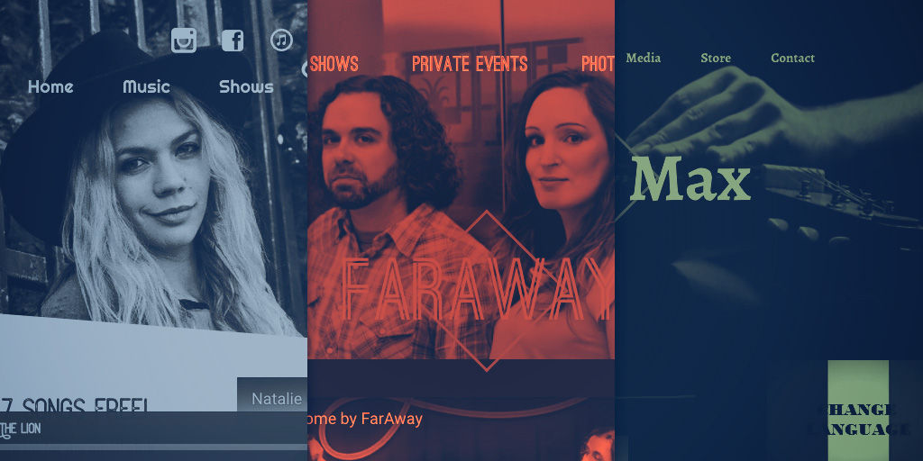 Singer-Songwriter Website Design: 1 Template, 3 ways | Bandzoogle Blog