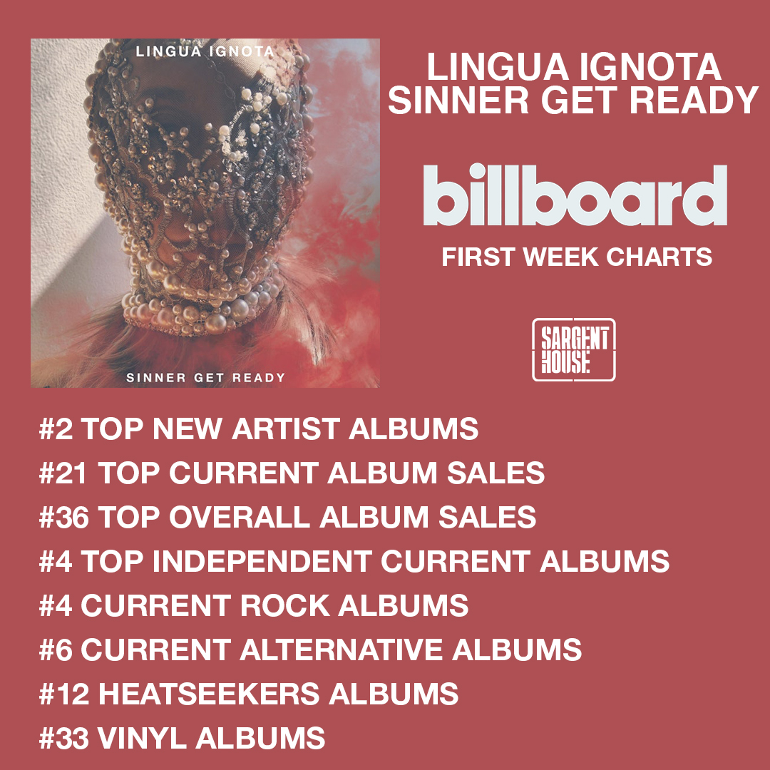 LINGUA IGNOTA - SINNER GET READY BILLBOARD FIRST WEEK CHARTS