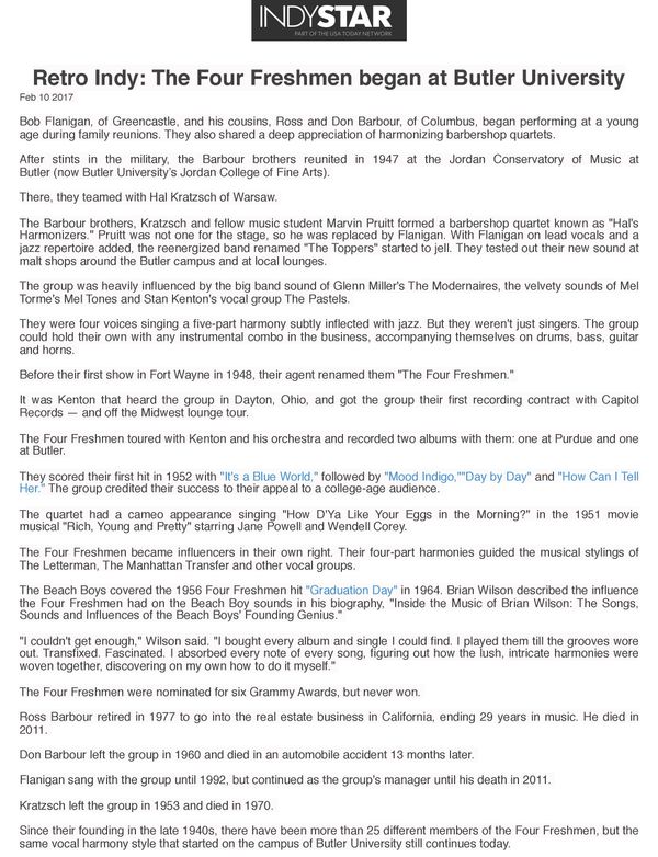 The Four Freshmen - History